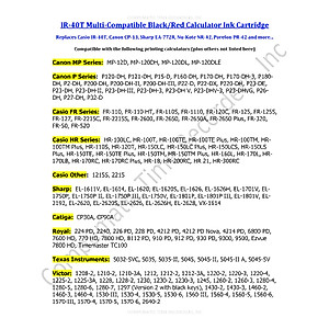 (2 Pack) Compatible/Replacement Calculator Ink Roller Black/Red IR-40T CP13 for Canon P23-DH V, P23-DHV-3, P27-DH and More