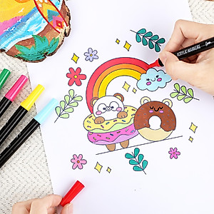 48 Colors Acrylic Paint Markers, Dual Tip with Fine Tip and Brush Tip Pens for Stone, Wood, Calligraphy, Canvas, Ceramic, Metal, Glass, Rock Painting, DIY Crafts Art Supplies Kit