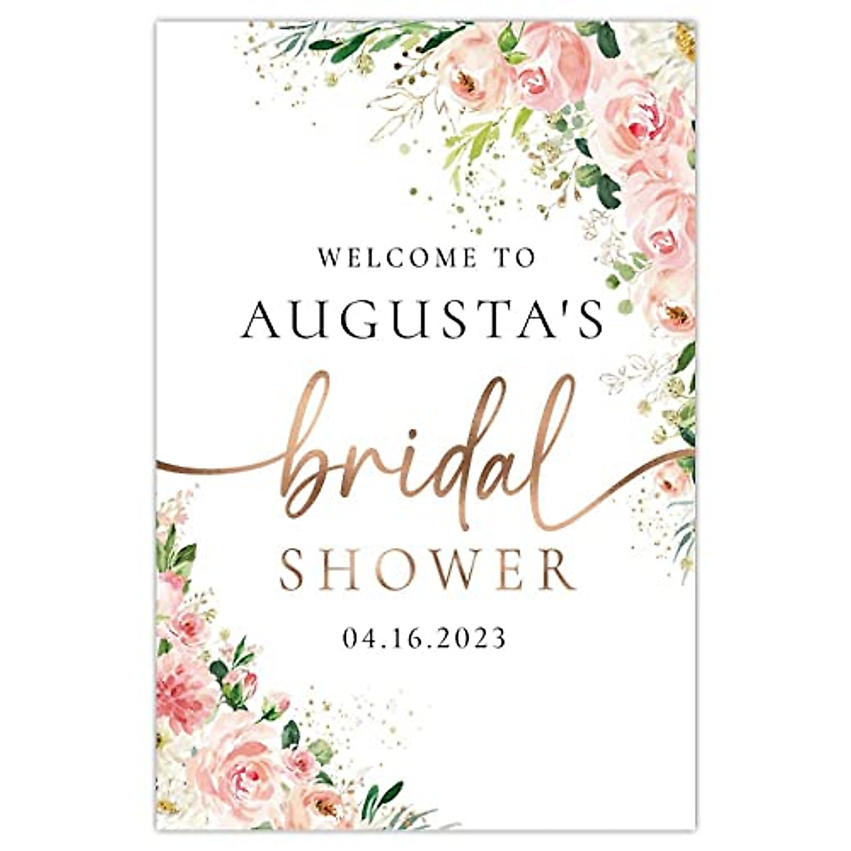 Bridal Shower Sign, Flower Bridal Shower, Greenery Shower Decoration, Greenery Welcome Sign, Custom Design, Welcome Guest Sign