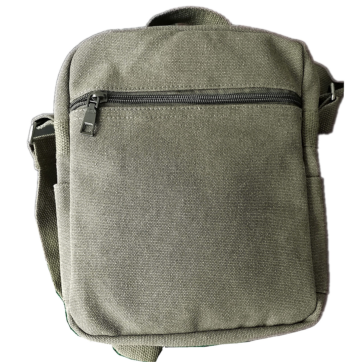 CR Canvas Small messager Mini shoulder bag Travel purse with strap adjustable cellphone key bag (Army green) sling bag everday use bag with slutch and eaphone line hole on the bag