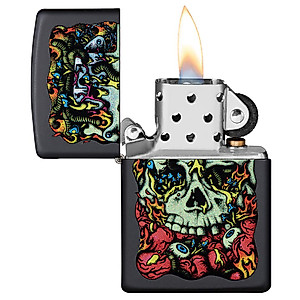 Zippo Dead Inside Design Black Matte Pocket Lighter