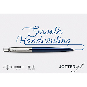 PARKER Gel Pen Jotter (Stainless Steel with Chrome Parts, Middle Writing tip 0.7 mm, Gift Box)