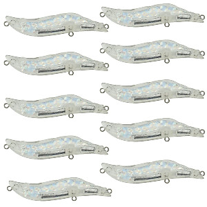 10pcs Unpainted Shrimp Fishing Lure Body 80mm 12.3g Blank Hard topwater Lures 6040# Free Eye