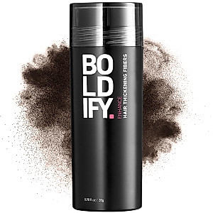 BOLDIFY Hair Fibers (28g) - Fill In Thinning and Fine Hair for an Instantly Fuller, Thicker Look - 14 Shades for Women & Men - Dark Brown