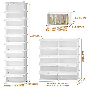 HOMIDEC Shoe Storage, 10-Tier Shoe Rack Organizer for Closet 20 Pair Narrow Shoes Shelf Cabinet for Entryway, Bedroom and Hallway