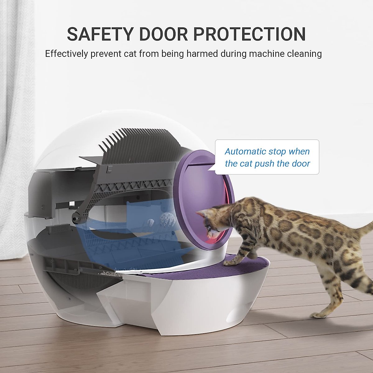 ELS PET Self Cleaning Cat Litter Box, No Scooping Automatic Litter Box with APP Control, Smart Monitor/Safety Protection/Odorless, Extra Large for Multiple Cats