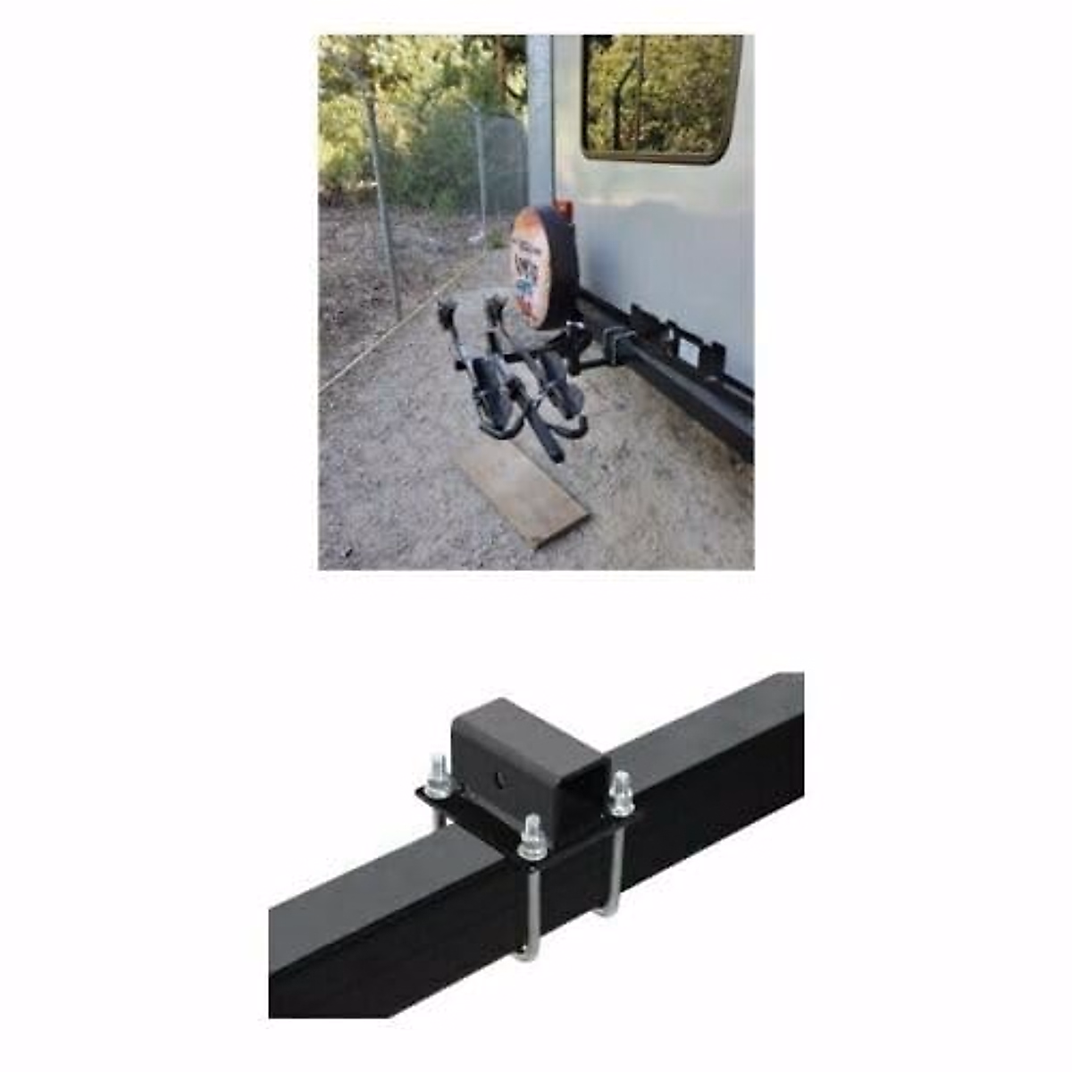 RV Bumper Bike Cargo Carrier 2" Hitch Receiver Adapter Rear Mount 4" Square Bump