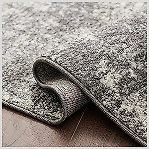 Eviva 8x10 Area Rugs for Living Room Polypropylene Turkish Rug Indoor Low Pile Large 8 X 10' Area Rug with Stain-Resistant Big Size Grey 8 by 10 Area Rugs for Bedroom Huge Farmhouse in Gray and White