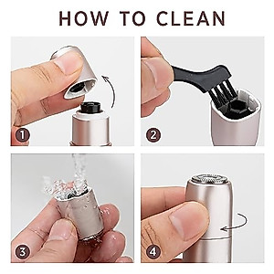 Facial - Nose Hair Remover Women: 2 in 1 Painless Electric Face Shaver and Nose Trimmer - Rechargeable Hair Removal Tool for Face Nose Ear Peach Fuzz Lips Chin