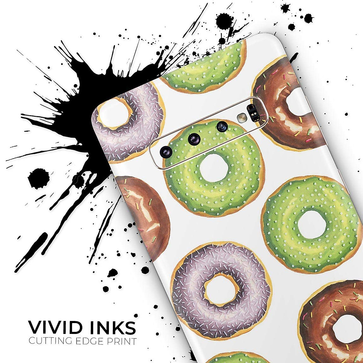 DesignSkinz Yummy Donuts Galore Protective Vinyl Decal Wrap Skin Cover Compatible with The Samsung Galaxy S20 (Screen Trim & Back Glass Skin)