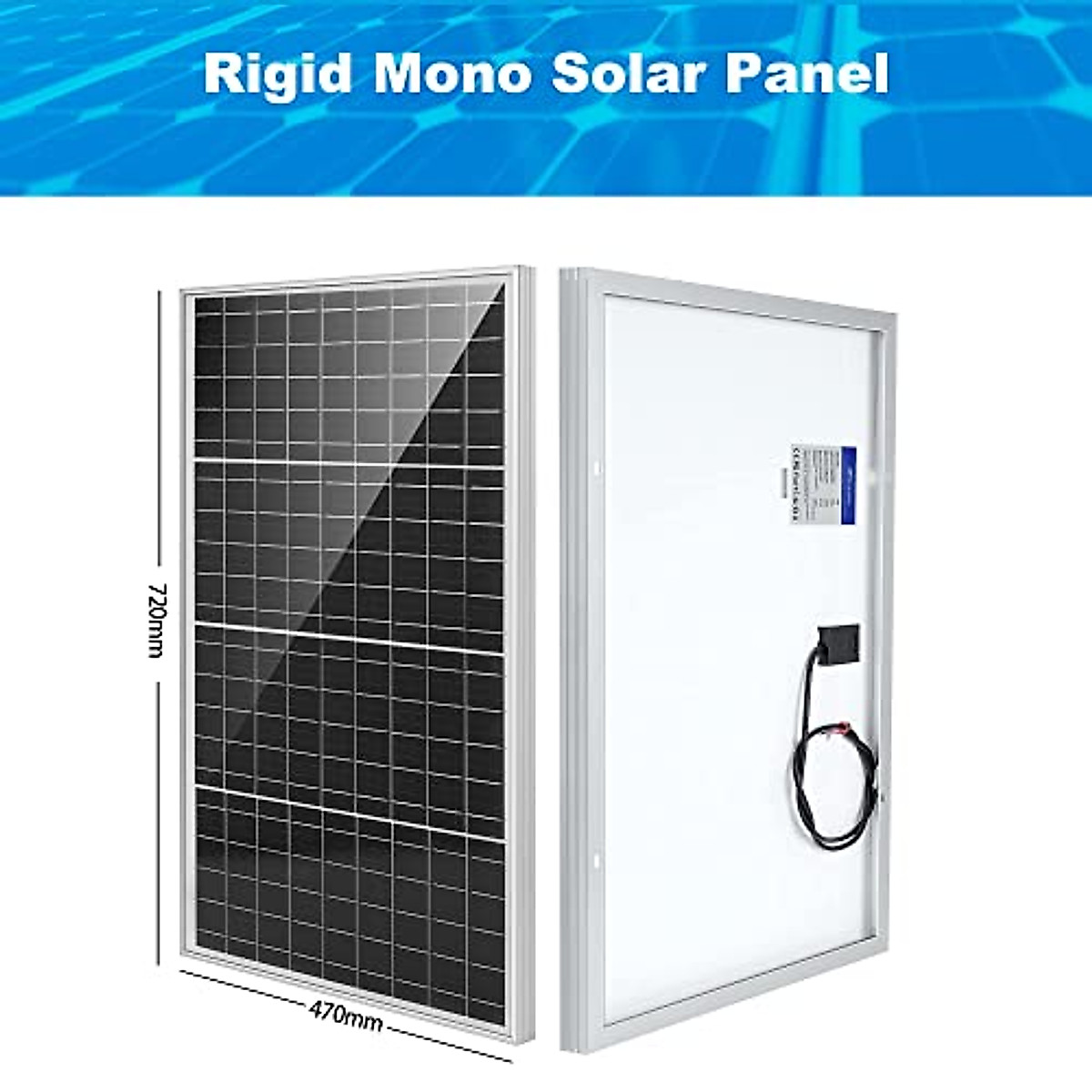 Nicesolar 50W 12V Solar Panel kit Monocrystalline Off Grid System Battery Charger for RV Boat Trailer Cabin Garden Shed Home, with 20A Charge Controller for 12V Lead-Acid & Lithium & LiFePO4 Battery