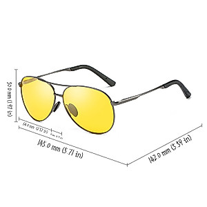 FEISEDY Night Driving Glasses Night Vision Aviator Reduce Glare Eyewear with Spring Hinge for Men Women B2294