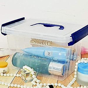 Xowine 3 L Clear Storage Box, Small Plastic Storage Latch Boxes, 6-Pack