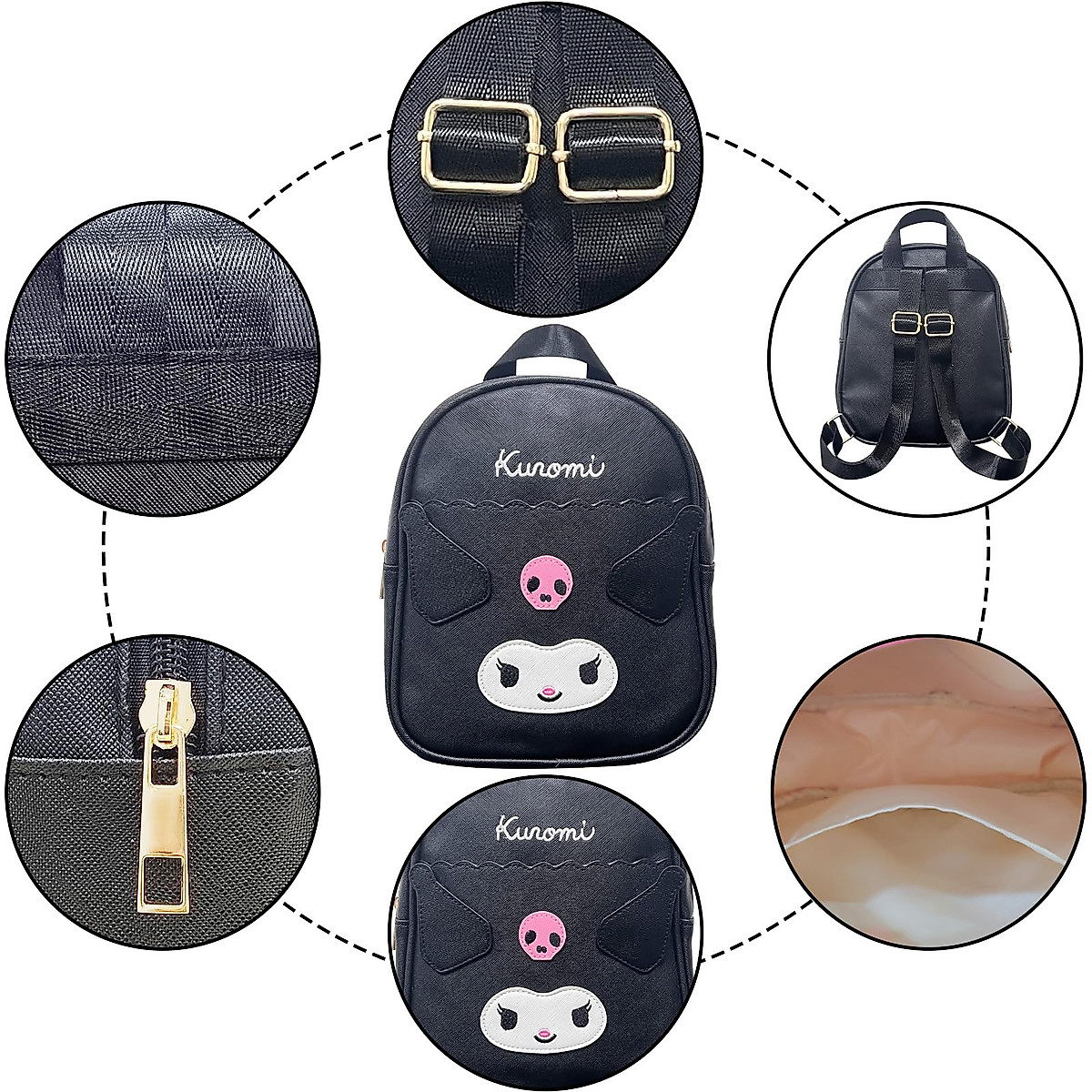 AJZTRC Kawaii Backpack, Cute Cartoon Mini Travel Backpack, Waterproof Faux Leather Anime Bag for Girls Fashion
