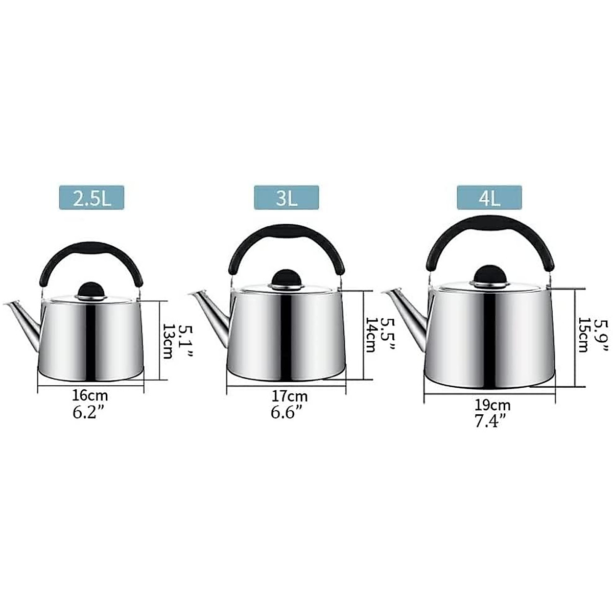 Tea Kettle Stovetop Whistling Tea Kettle Stainless Steel Whistling Tea Kettle Modern Teapot Tea Pot For Stove Top Thicken Stove Top Kettle Tea Kettle for Stove Top