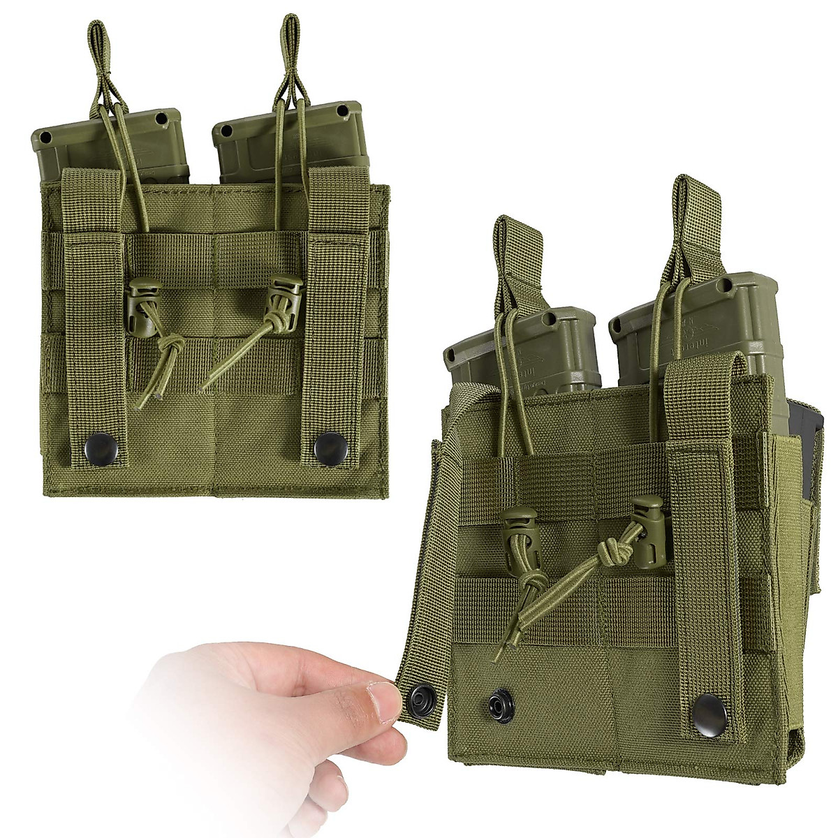 FRTKK Molle Mag Pouch, Open Top Single/Double/Triple Magazine Pouch Holder Carrier for M4 M16 AK AR Glock M1911 92F 9mm