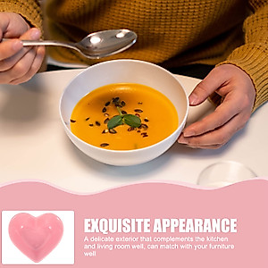 CALLARON 2Pcs Heart-Shaped Bowls Home Ceramic Bowl Dessert Bowl Salad Bowl Cute Heart Shaped Ceramic Bowl for Salad Soup Snack Dessert Best Kitchen Household Cooking Gifts