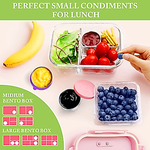 FUNFERY Salad Dressing Container To Go,6x1.6oz Stainless Steel Small Condiment Containers with Lids,Condiment Cups LeakProof Dipping Sauce Cups,Reusable Salad Dressing Container for Lunch Bento Box