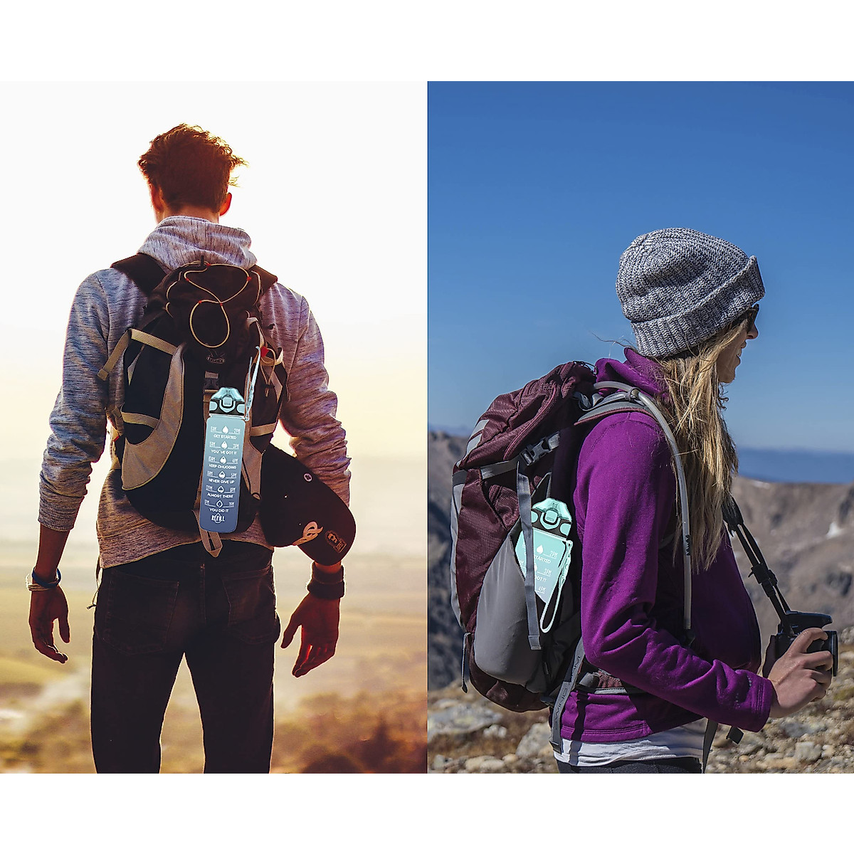 Enerbone 32 oz Water Bottle with Times to Drink and Straw, Motivational Drinking Water Bottles with Carrying Strap, Leakproof BPA & Toxic Free, Ensure You Drink Enough Water for Fitness Gym Outdoor