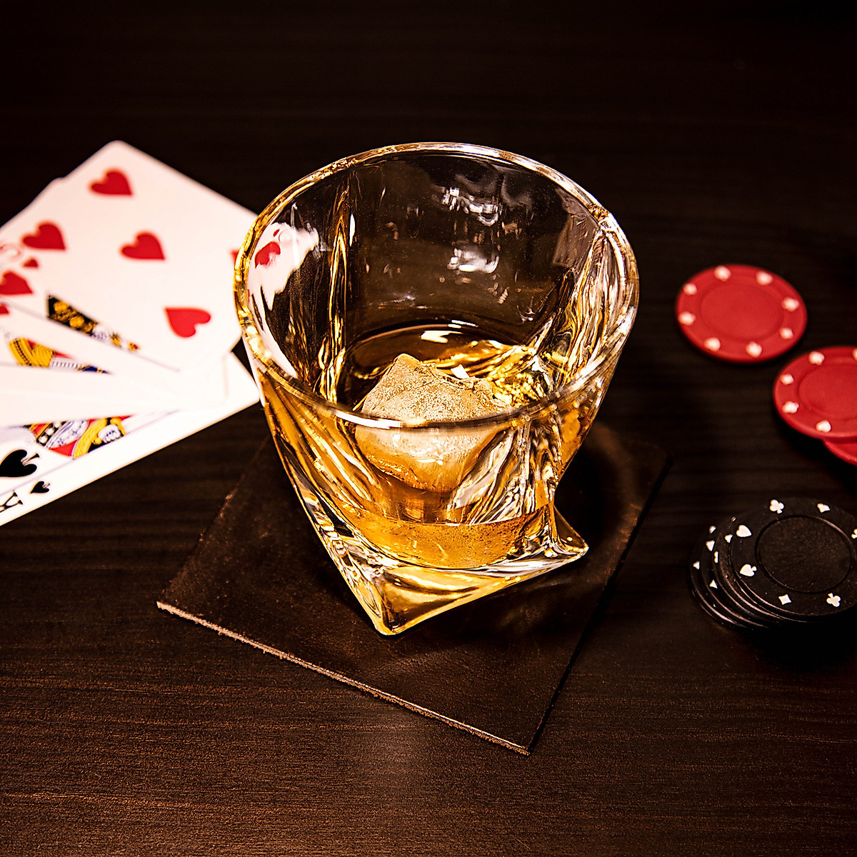 Twist Whiskey Aesthetic Glasses Set of 2, Ultra Clarity Glass Rocks Tumblers (10oz) by Van Daemon for Liquor, Bourbon or Scotch, Perfectly Gift Boxed