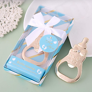16 Pack Baby Shower Party Favors Botttle Opener for Guest,Baby Shower Souvenir Baby Shower Favors for Boy Bottle Opener for Birthday Keepsake Creative Party Decoration (Blue, 16)
