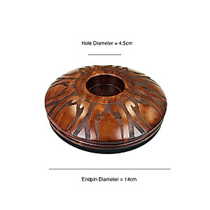 MI&VI Cello and Double Bass Round Endpin Stop - Perfect Anti-Slip Rest, Sound Stopper, Holder Pin, Real Wood