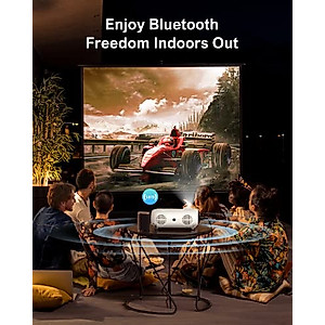 Movie Projector for Indoor, Native 1080P Projector with 10,000 lumens, ULTIMEA Home Projector Reduced 60% Noise, Bluetooth Projector Compatible with TV Stick/Laptop/HDMI/USB for Home Theater