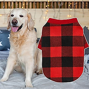 leasote Christmas Dog Sweater - Cute Santa Claus Elk Snowflake Pattern Warm Pullover Holiday Dress Up Streetwear Pet Shirt Puppy Soft Printed Sweater for Christmas Party Red XS