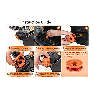 Trimmer Spool Line for Worx WA0010,Edger Spool fits for Worx Trimmer spools Weed Eater String,Weed Wacker Spool Replacement Parts,Trimmer Line Refills 0.065 inch for Electric String Trimmers 10 pack