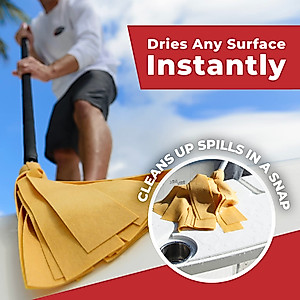 Shurhold 117 Deluxe Water Sprite Mop, Highly Absorbent Dry Mop, 1 3/8in PVA Strips