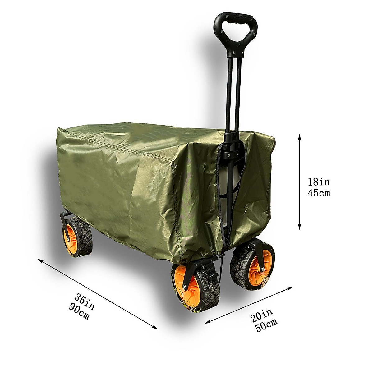 DaMga Garden Wagons Cover, Heavy Duty Outdoor Collapsible Cart Cover, 35x19x17 Inch Dustproof Rain Cover for Grocery, Garden, ATV, Foldable Utility Truck