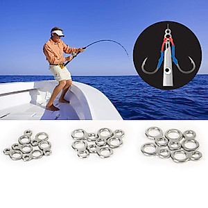 Fishing Split Rings, 60pcs High Strength Stainless Steel Solid Fishing Figure 8 Jigging Rings Lure Connector Tackle Accessories Saltwater Freshwater