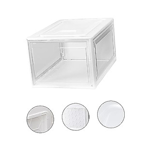 GARVALON 1PC Box shoe storage box shoe box shoe organizers shoe container closets plastic to go containers clear container Dampproof Shoes Storage Case storage bag sneakers pp plastic white