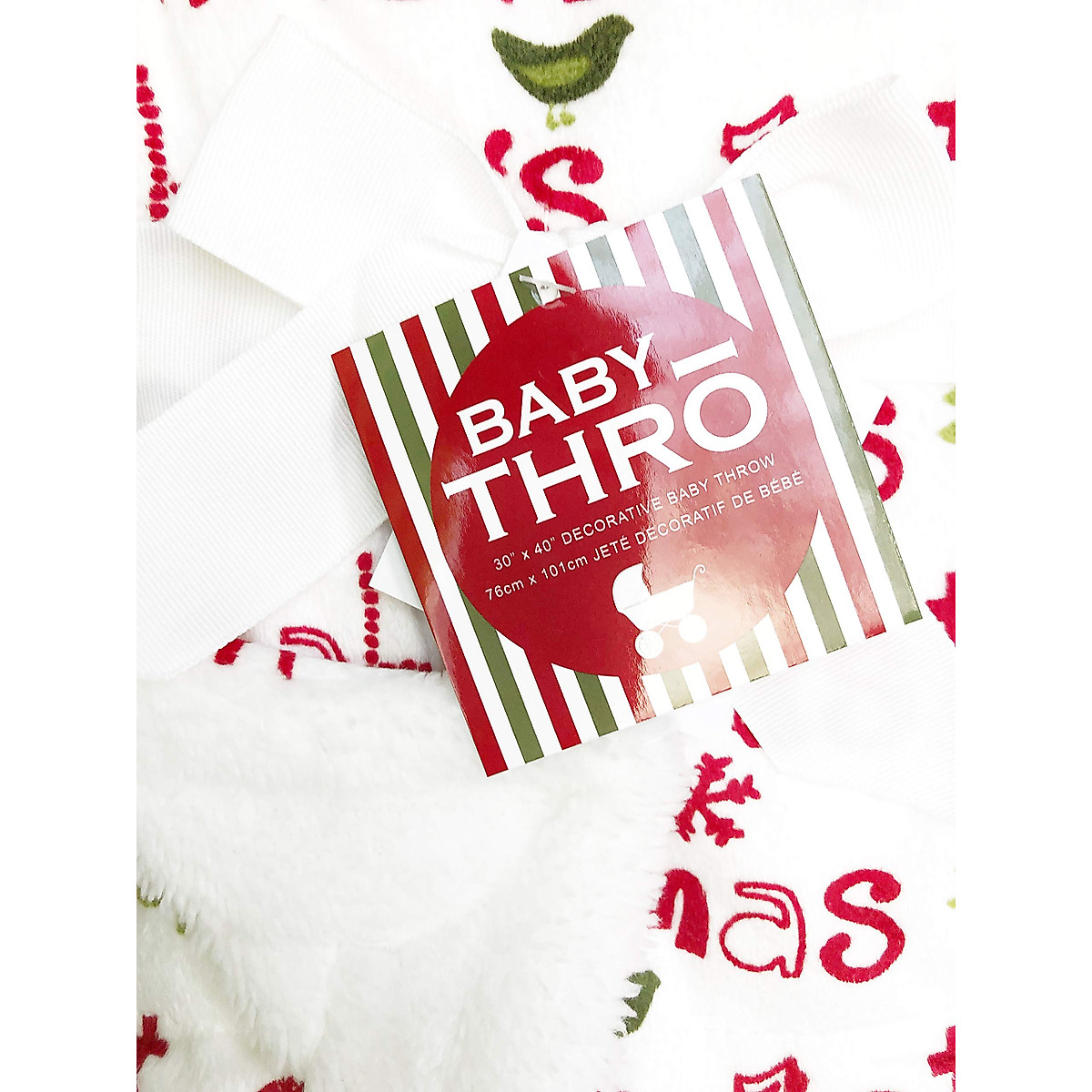 SUAVEC Thro Micromink Decorative Christmas Baby Throw Blanket, 30" x 40" (Baby First Xmas)