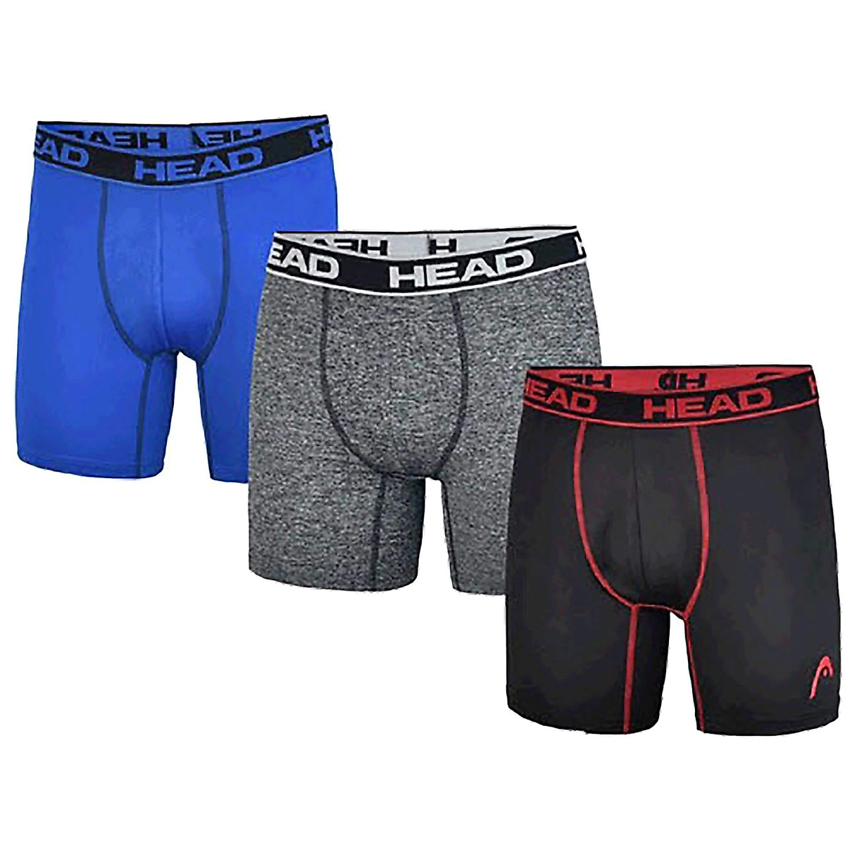 HEAD Mens Boxer Briefs -Performance or Cotton Stretch 12-Pack Tagless Medium