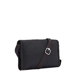 Kipling Womens Women's Berry Bag, Organize Accessories, Spacious, Adjustable Strap, Nylon Crossbody Bag, Black Tonal, 7.75 L x 5.5 H 1.25 D US