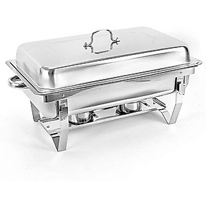 UZOURI Stainless Steel Chafing Dish, Chafing Dish Set Food Warmer Buffet, with Food Pans Fuel Holders, Food Warmer Professional Set for Catering Buffet
