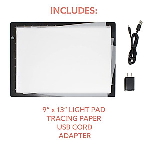Picture/Perfect Professional Light Box for Tracing - Ultra Thin Portable LED Light Pad, 3 Level Brightness Advanced Filter to Prevent Eye Fatigue, Includes Tracing Paper, A4 9x13 Inch
