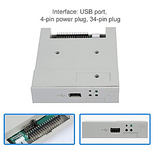 SSD Floppy Drive,Tangxi SFR1M44 U 3.5in 1.44MB USB SSD Floppy Drive Emulator&CD Screws,Plug and Play,Easy to Install,Gray