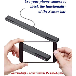 USB Wired Wii Sensor Bar, Replacement Infrared Ray Motion Sensor Bar for Nintendo Wii/Wii U -Black & Silver