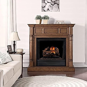 Duluth Forge Split Red Oak Ventless Log Set – 18 Inch, 30,000 BTU, Dual Fuel (Propane/Natural Gas), Remote Control, Realistic Fireplace Insert