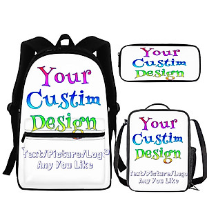 BIGCARJOB Blue Butterflys School Backpack 3 in 1 Bookbags with Lunch Kit Pencil Case for Women Girls