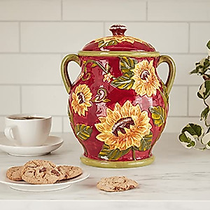 Certified International Sunset Sunflower Biscuit Jar,One Size, Multicolored