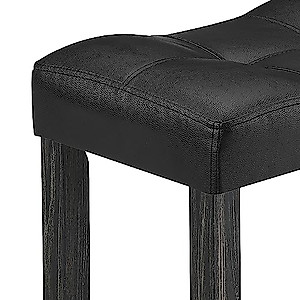 Bar Table and Chairs Set for 4,5 Piece Dining Table Set with PU Stool, Industrial Breakfast Table Set, for Living Room, Dining Room, Game Room,Small Space（Black）