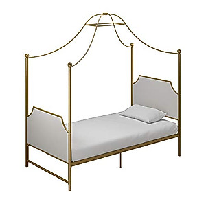 Little Seeds Monarch Hill Clementine Canopy Bed, Twin Size Frame, Gold