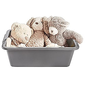 Dicunoy 4 Pack Plastic Bus Tubs, 8L Dish Tubs Food Service Tub, Kitchen Rectangle Wash Dish Basin Pans, Small Meat Lugs, Concrete Cement Mixing Tray, Commercial Tote Box for Home, RV, Camping