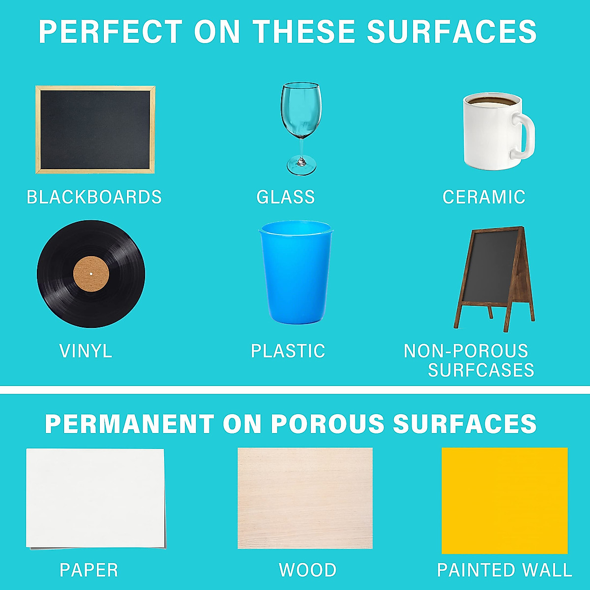 SILENART Chalk Markers for Chalkboard, Chalk Pens Fine Tips, Liquid Chalk Markers Erasable Neon Chalk Marker for Kids, Chalkboard Markers for Signs Labels Menu Board Window Glass - 12 Pack