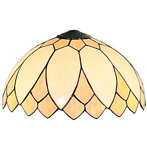Bieye L10731 Lotus Flower Tiffany Style Stained Glass Floor Lamp with 16-inch Lampshade, 61-inch Tall