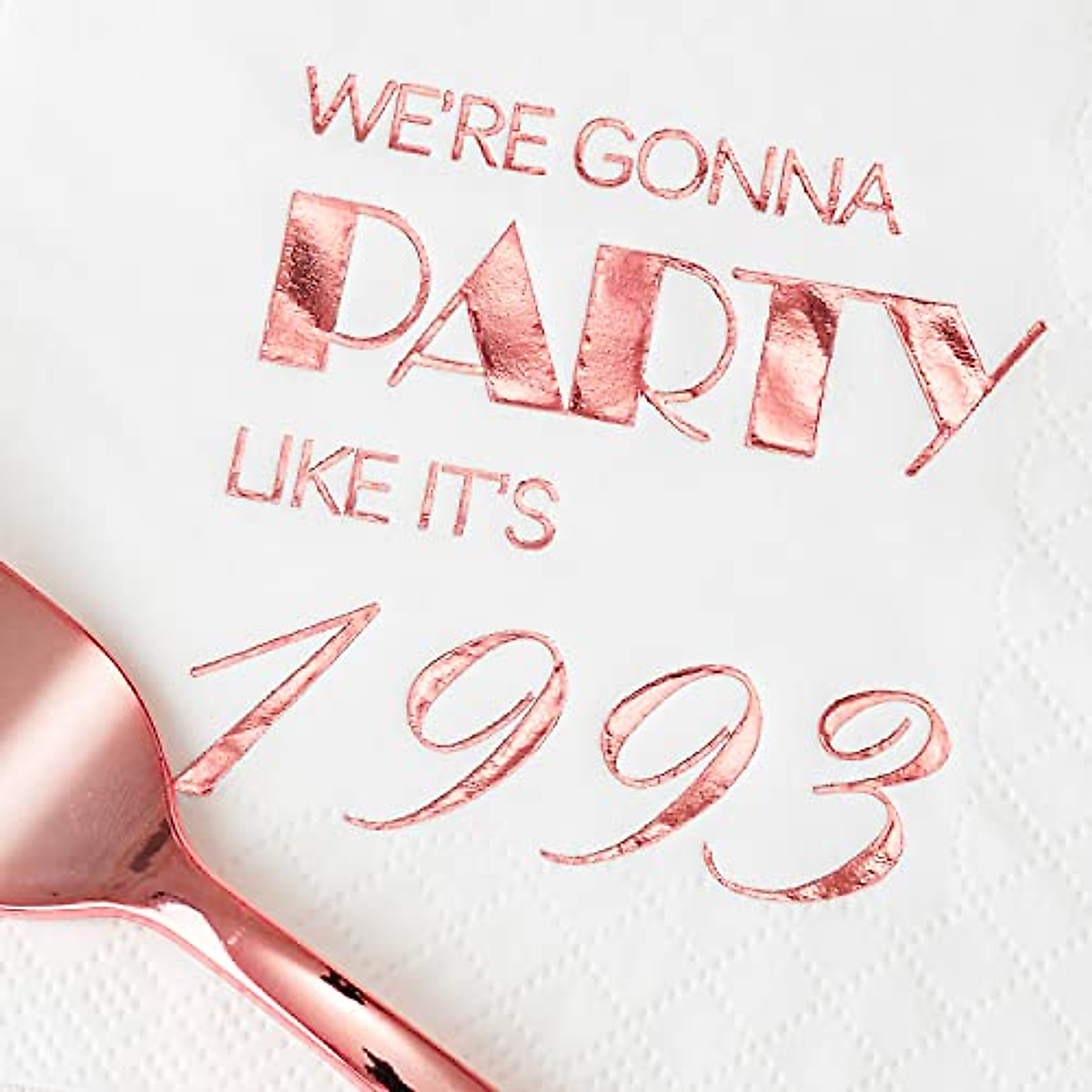 Crisky 30th Birthday Cocktail Napkins Rose Gold for Women 30th Birthday Party Decorations for Cake Dessert Berverage Table, 30th Birthday Party Supplies,50 Pcs Disposable Napkins, 3-Ply