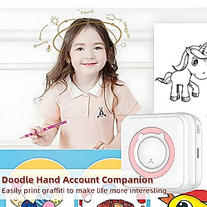 InstaProud - Portable Sticker Mini Printer, Mini C15 Pocket Thermal Printer,Wireless Bluetooth Photo Printer, Portable Label Sticker Printer for Photos Diaries Memos Study Notes(Blue-10 Paper Rolls)